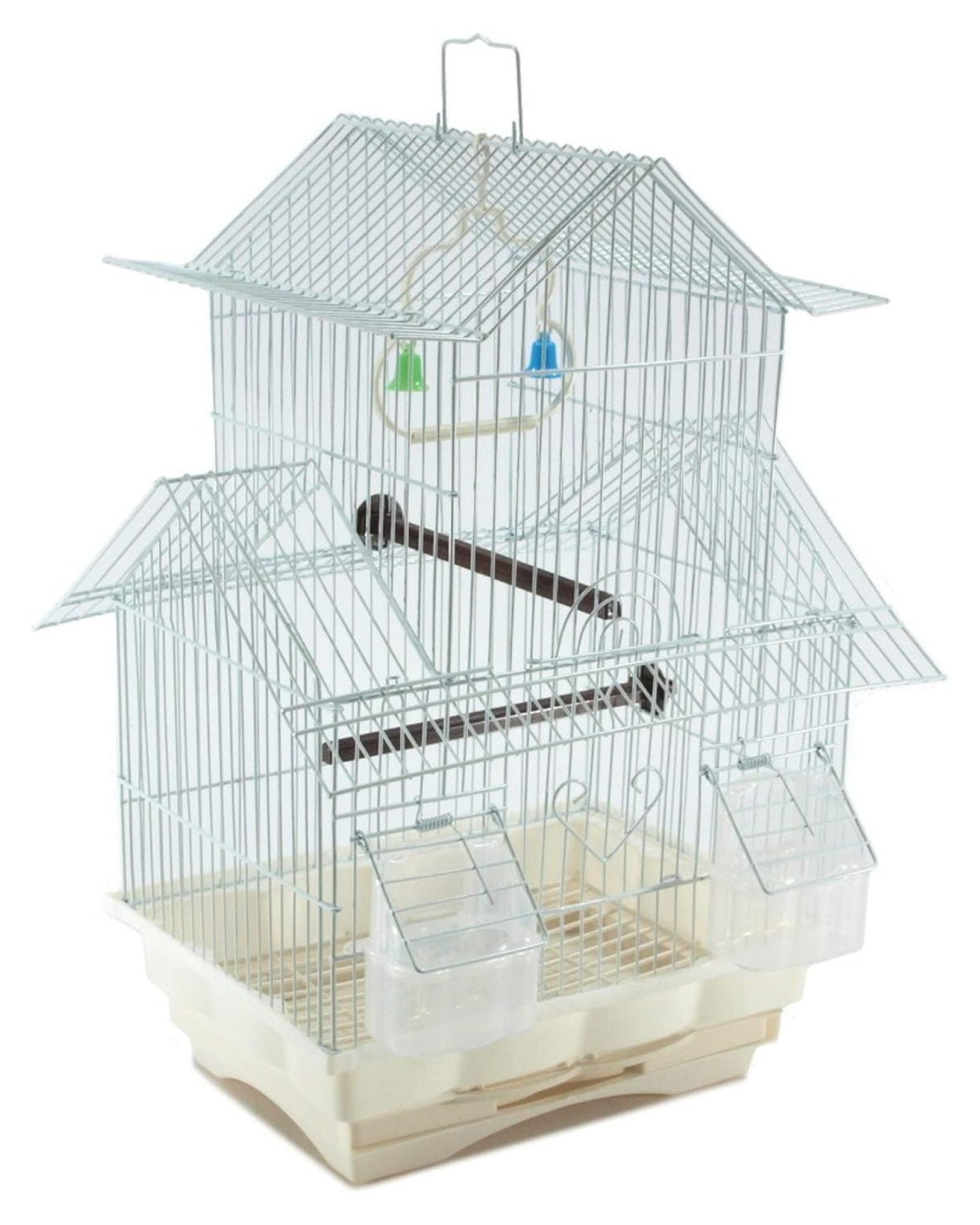 JTAOT Small White 18-inch CAGE for Small Finch Parrots Cockatiels Green ...