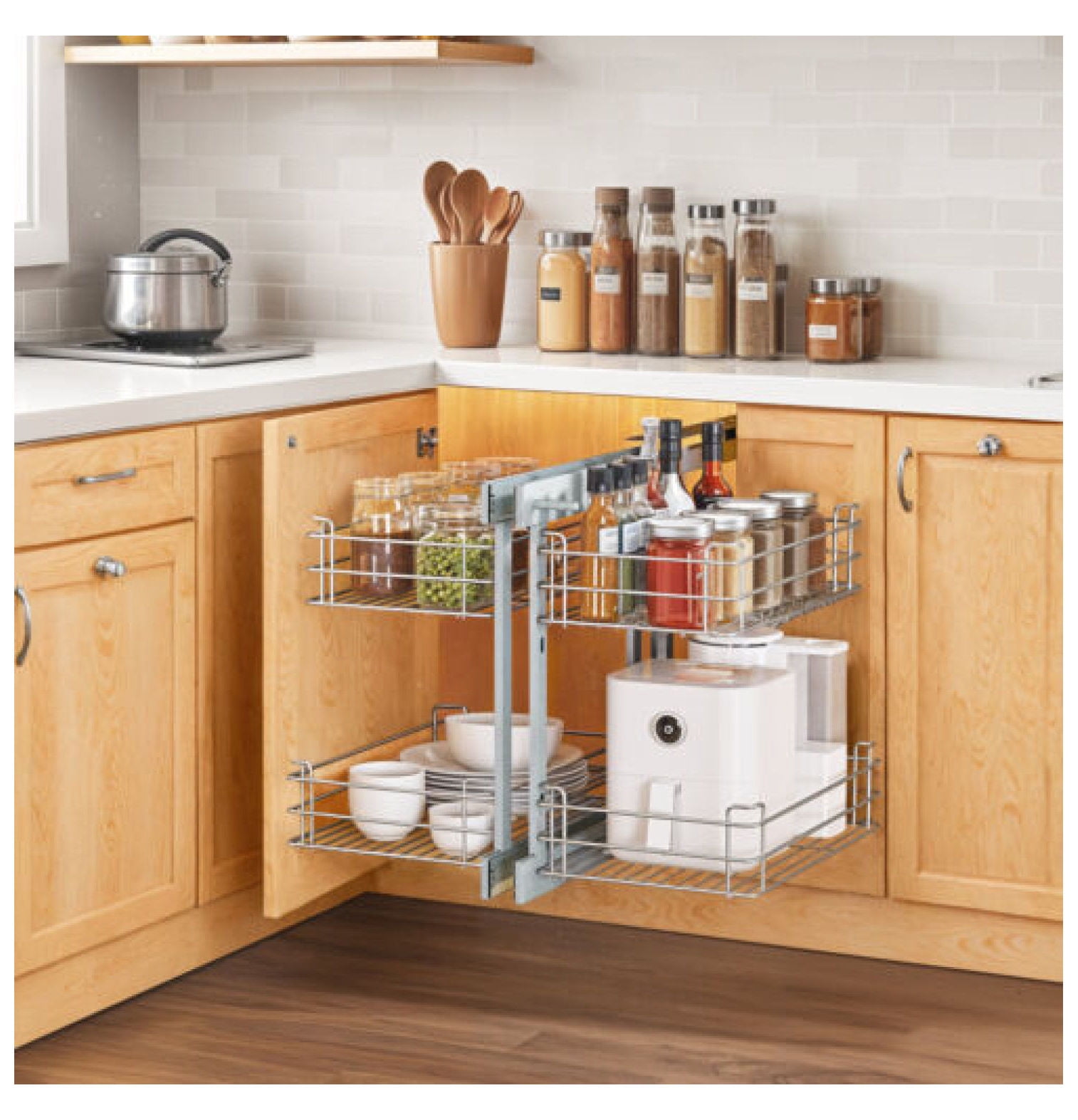 JTAOT Swing Left & Right Blind Corner Cabinet Pull Out Kitchen Pantry ...