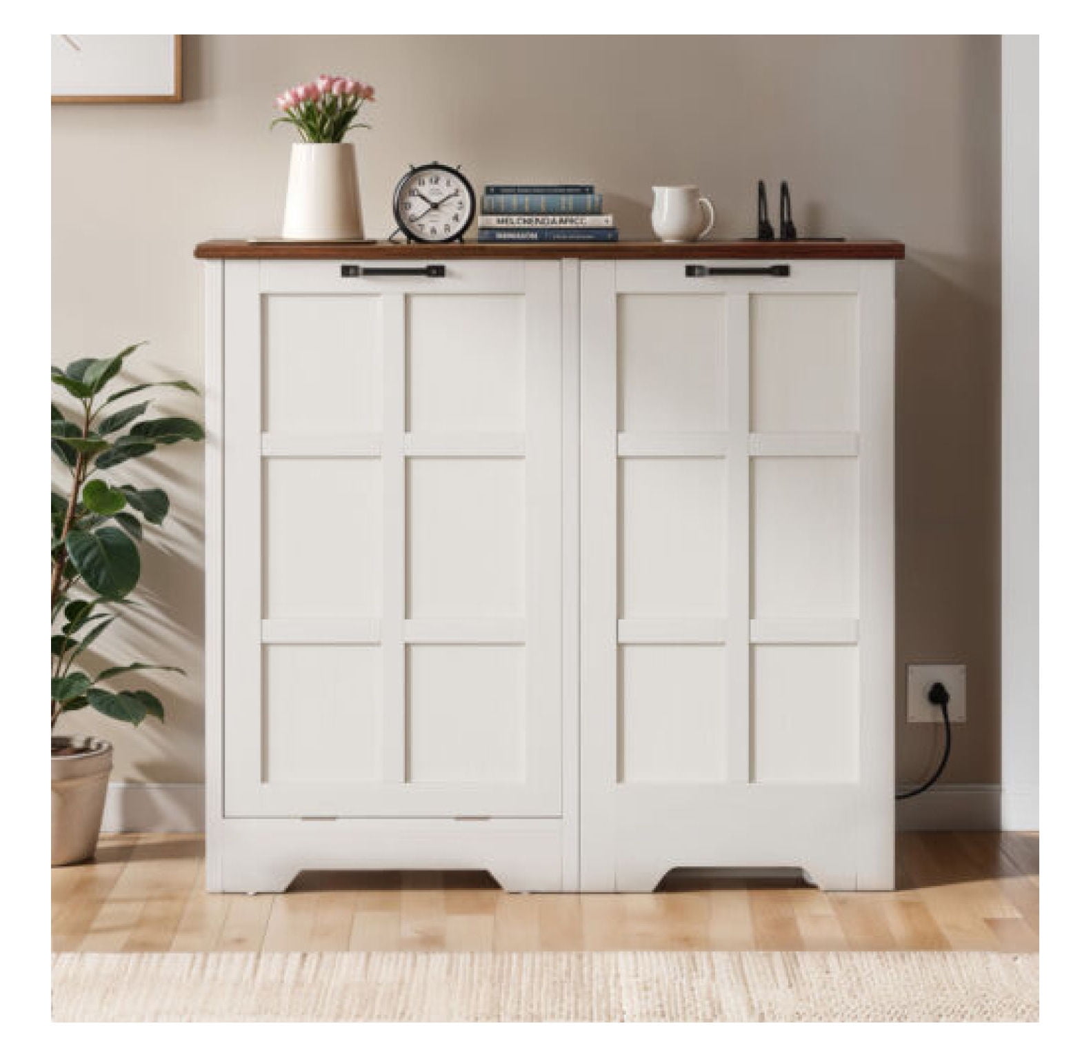 JTAOT Tilt-out Cabinet Kitchen Hidden Storage Adjustable Shelves With ...