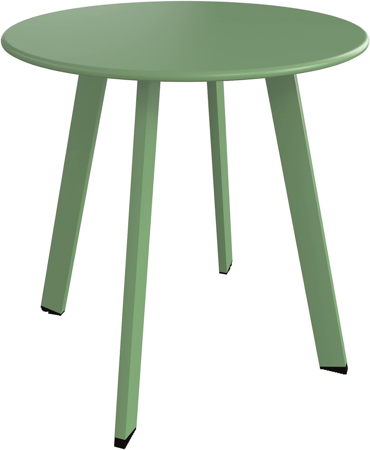 JTAOT Trendy UV-protected Acacia Powder-Coated Steel Round End Table ...