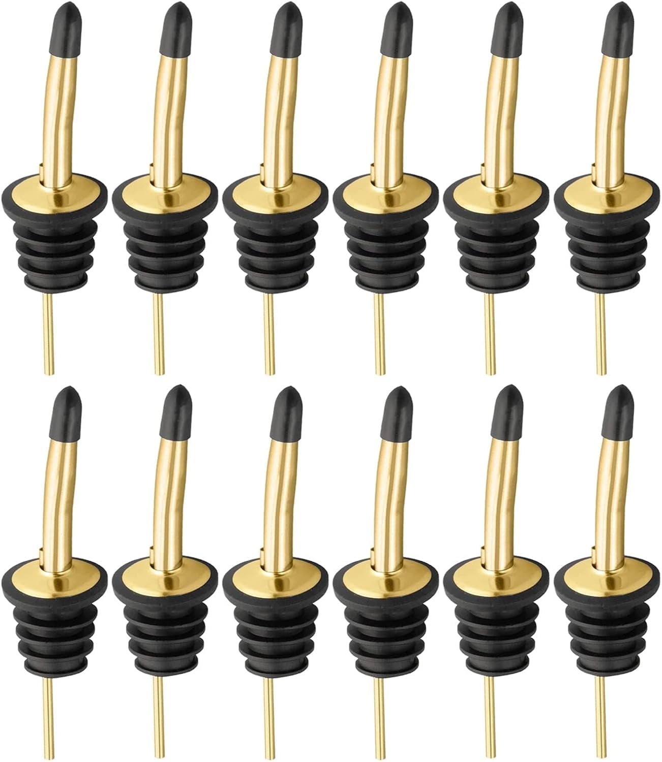 JTCAREERS 12 Pack Stainless Steel Wine Pouring Spouts with Dust Covers ...