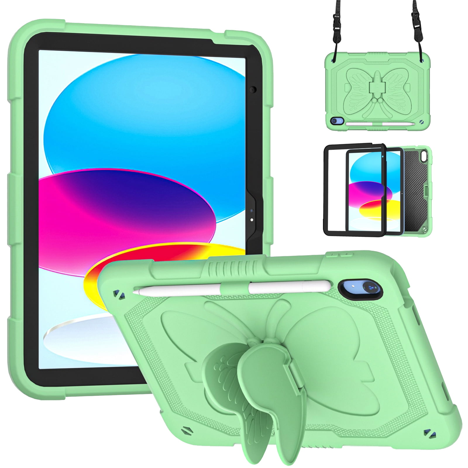 JTCASES for iPad 10th Generation 10.9" 2022 Case, Crossbody Lanyard ...