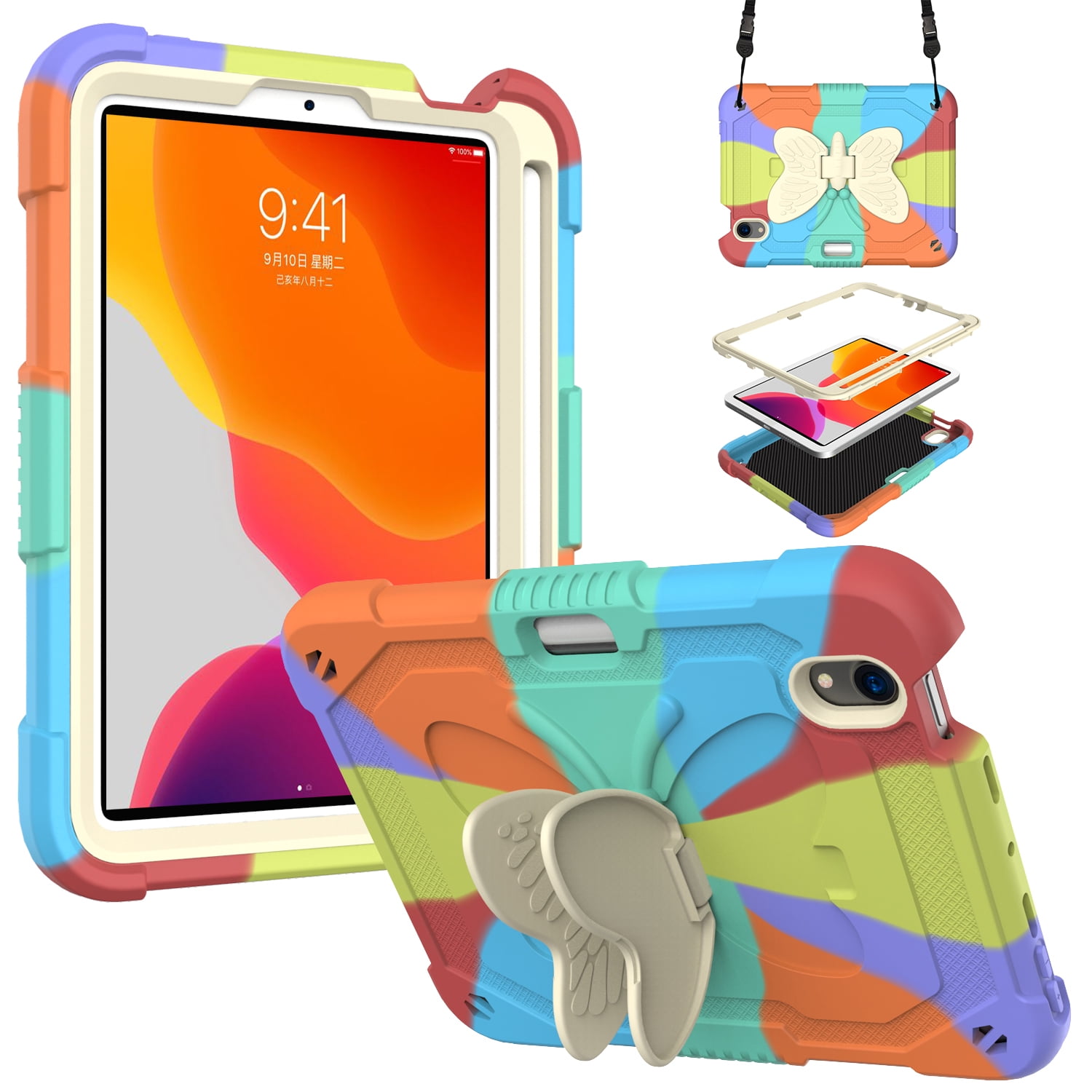 JTCASES for iPad Mini 6 8.3" Case, Crossbody Lanyard Pencil Holder ...