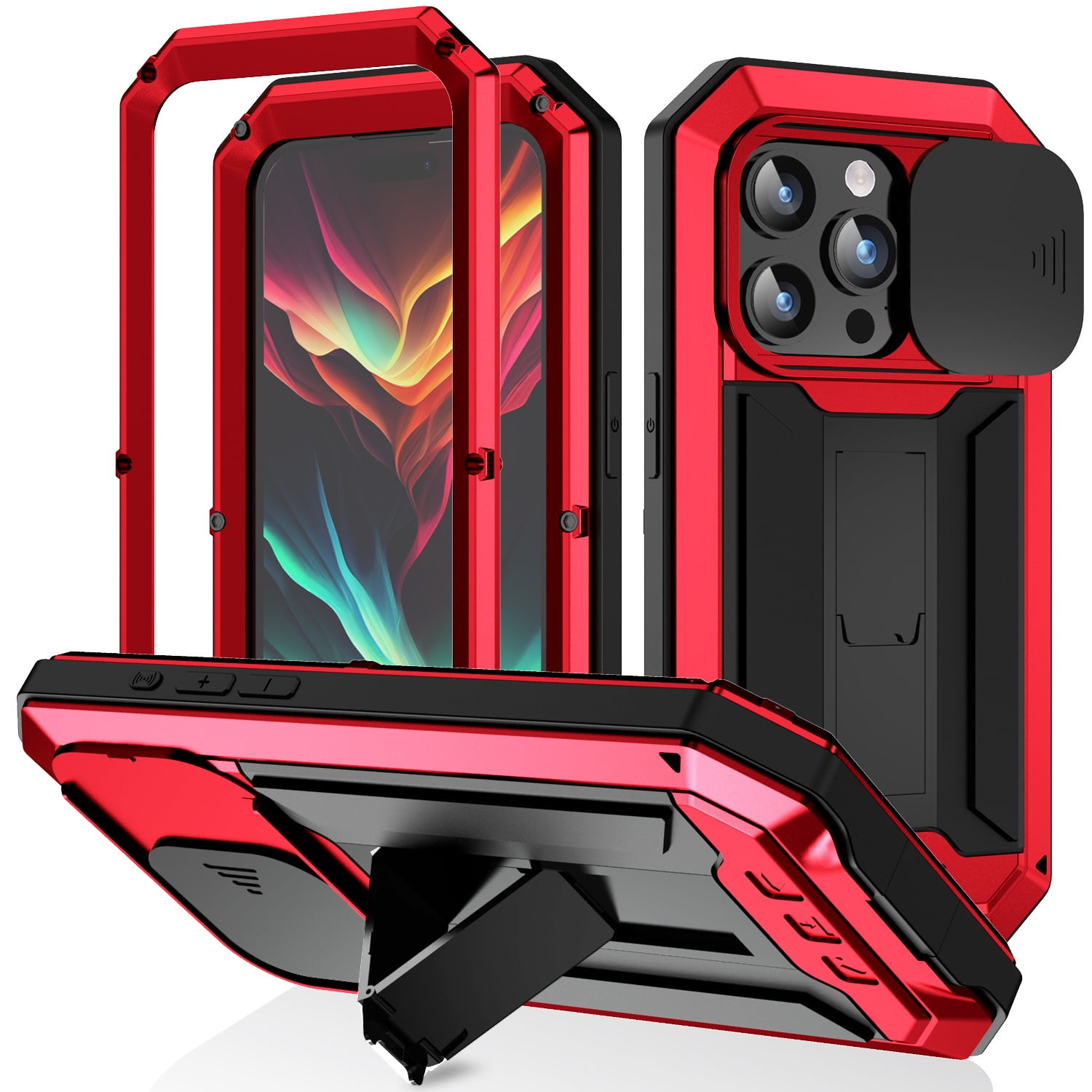 JTCASES for iPhone 15 Pro Max Case with Lens Sliding Window + Screen ...