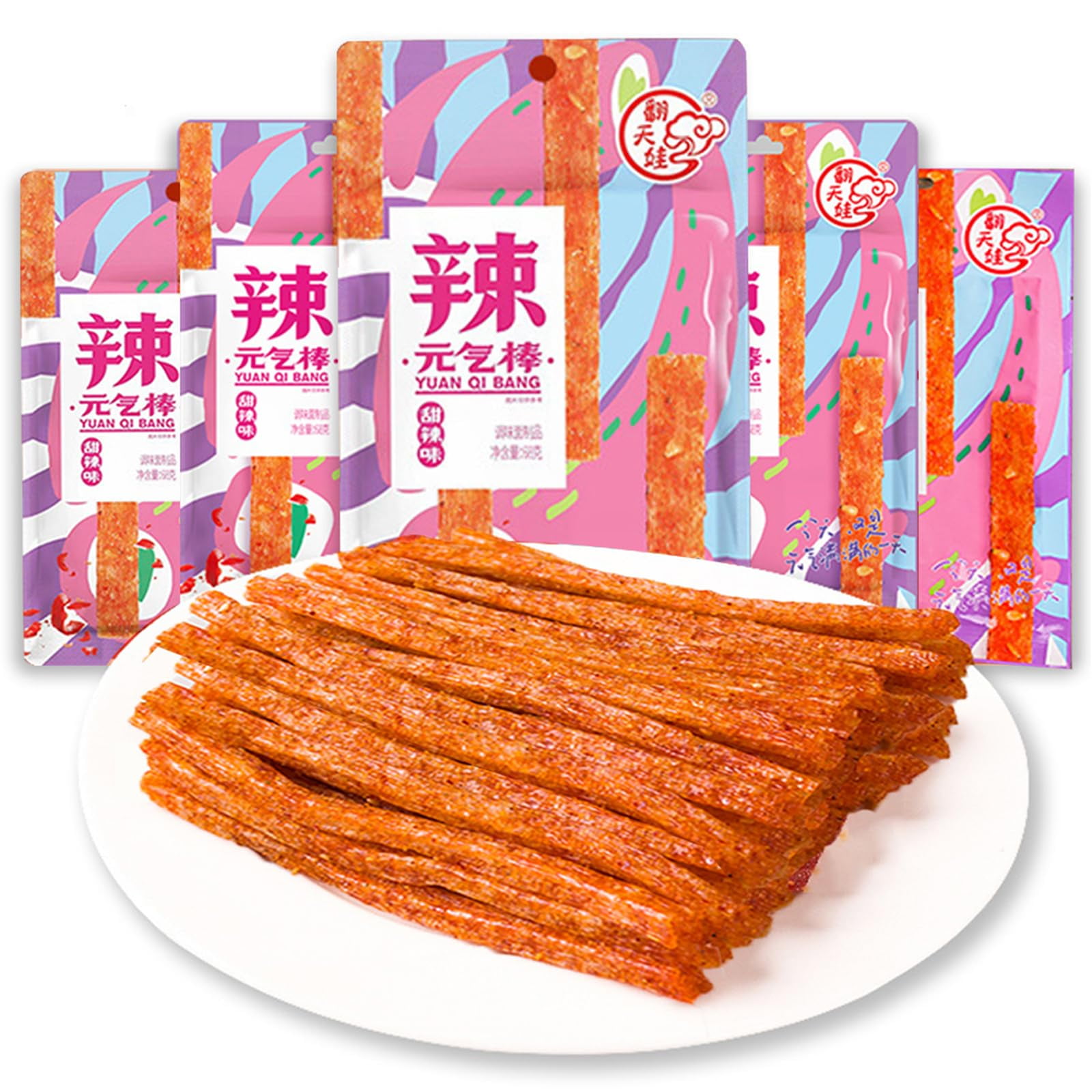 JTEDZI Latiao Spicy Strips YYF14 5 Packs Latiao Spicy Gluten Classic Chinese Special Snack Food ...
