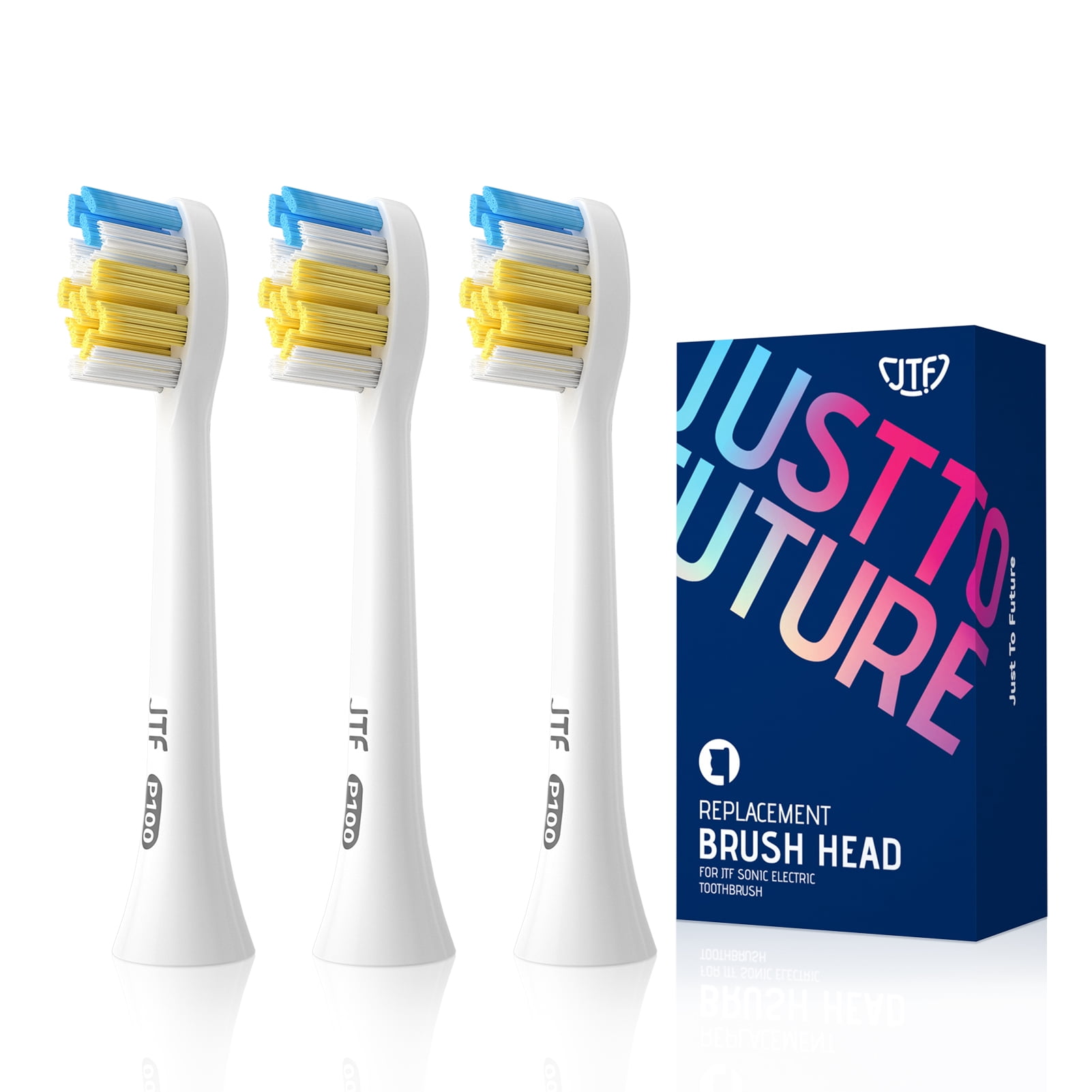 JTF P100 Sonic Toothbrush Replacement Brush Heads, 3 Pack - Walmart ...