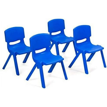 Emma + Oliver 4 Pack Plastic Stackable K-2 School Chair with 13.25"H ...