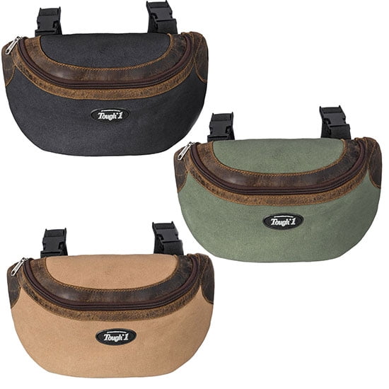 Tough1 Canvas Saddle Pouch w/ Leather Accents - Walmart.com