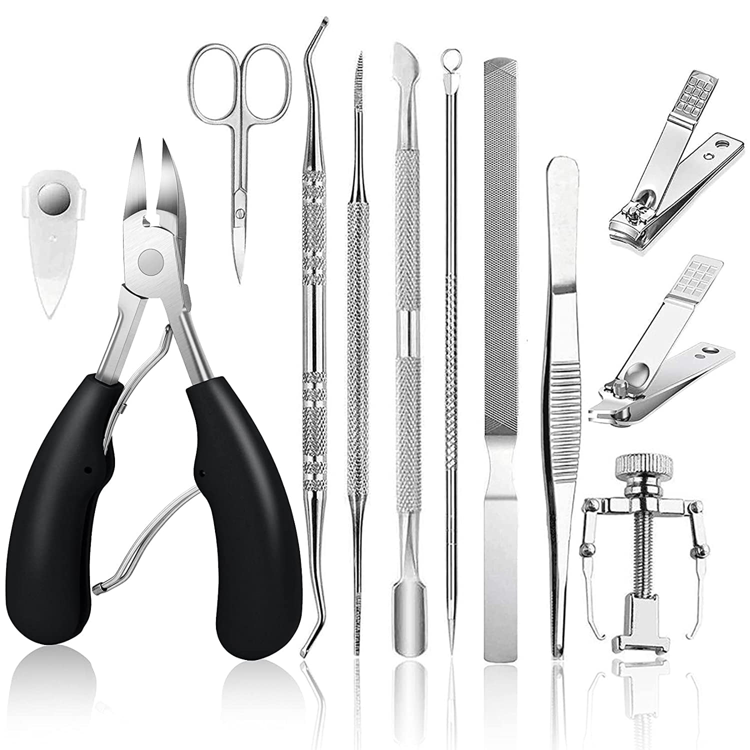 JTIEO 12PCS Toenail Clippers Podiatrist Toenail Clippers Toe Nail Kit ...