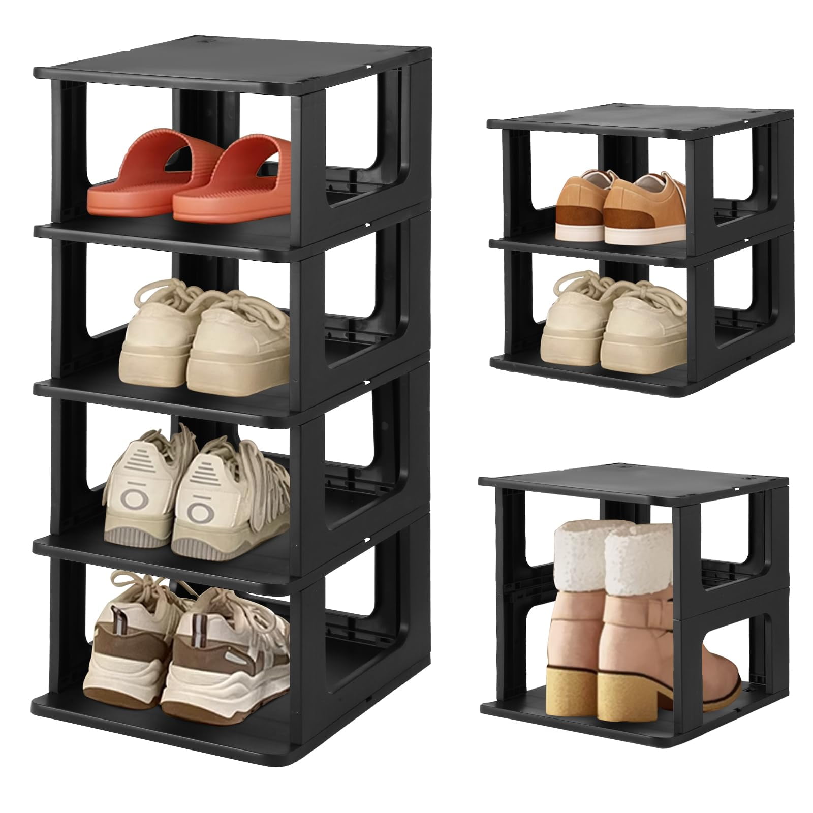 JTIYQ Shoe Rack Closet & 5-Tier Narrow Shoe Organizer for Entryway ...