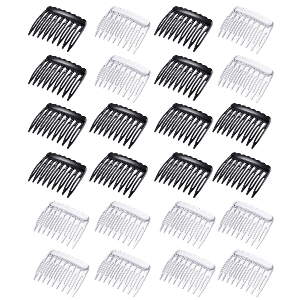 JTNero 24-Piece Small Hair Side Combs, Plastic French Teeth, DIY Bridal ...