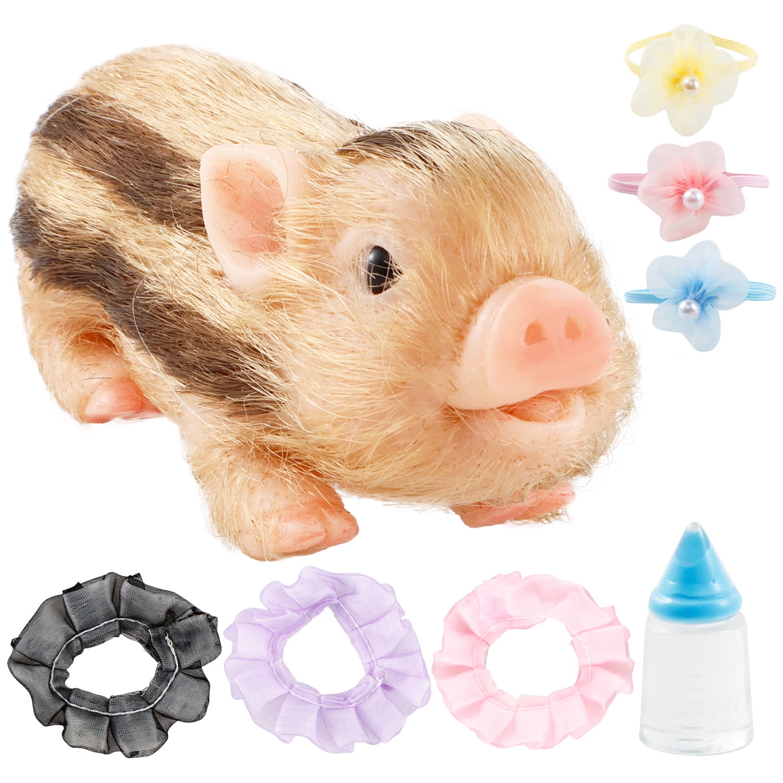 JTNero 5inch Silicone Pig Doll Toy Mini Soft Lifelike Silicone Pig Doll ...