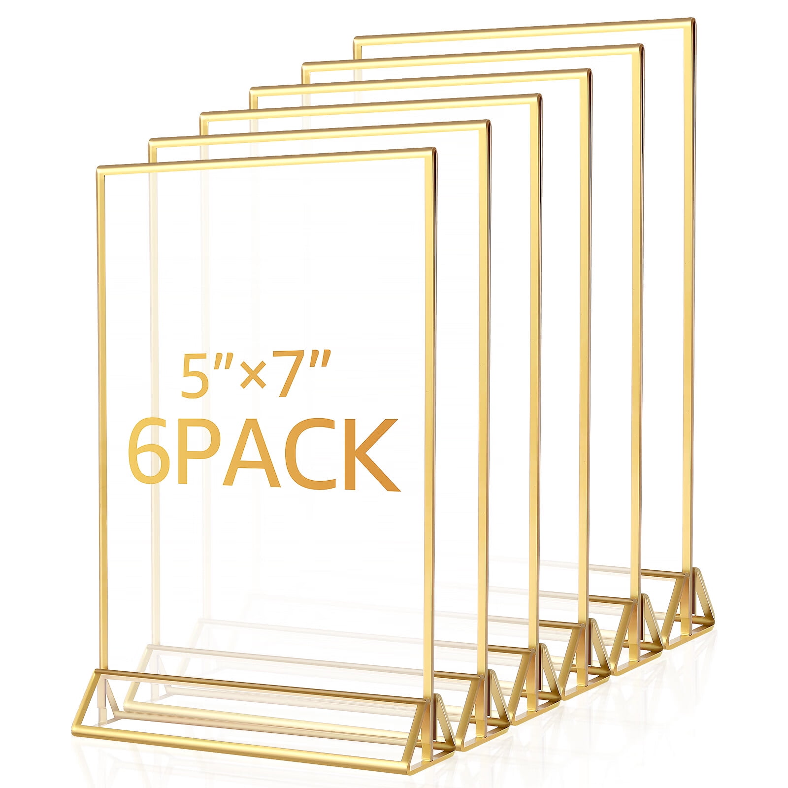 JTNero 6Pcs Acrylic Sign Holder Clear Double-Side Sign Display Stand ...