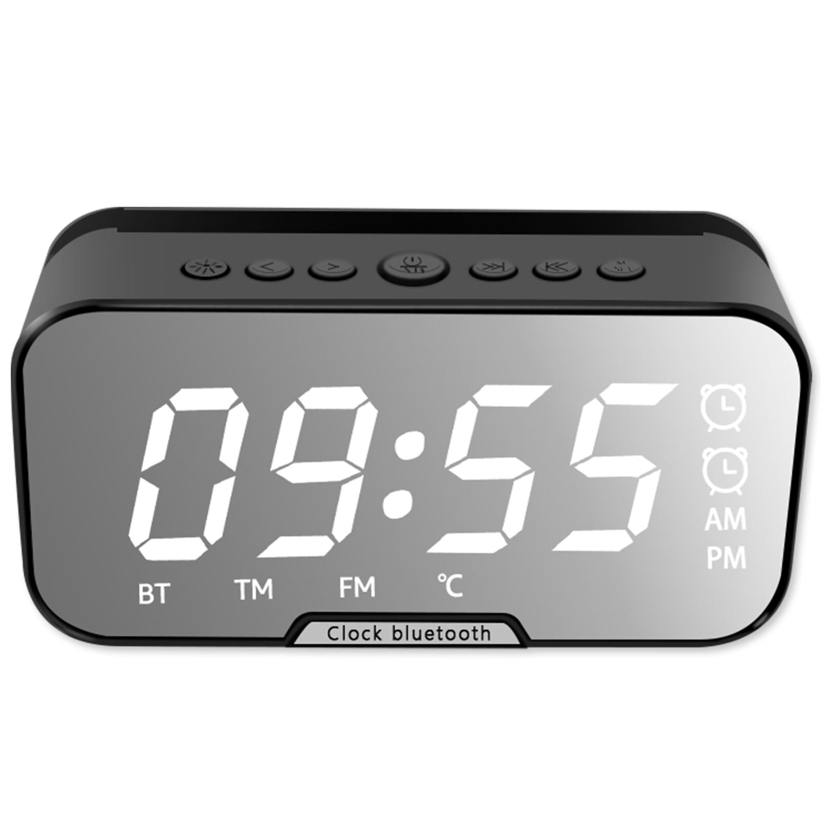JTNero Digital Alarm Clock 1400mAh Rechargeable Bluetooth Speaker Dual ...