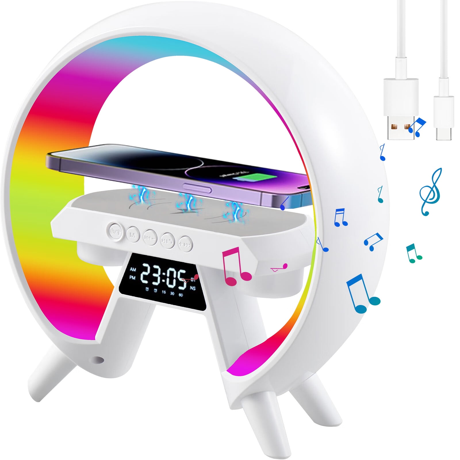 JTNero Intelligent LED Table Lamp Wireless Charger Atmosphere Lamp with ...