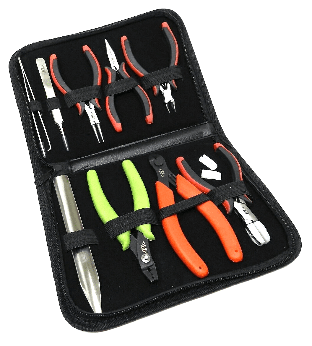 JTS Deluxe Beader’s Tool Set-9Pcs: Ergo Chain Nose, Round Nose, Side ...