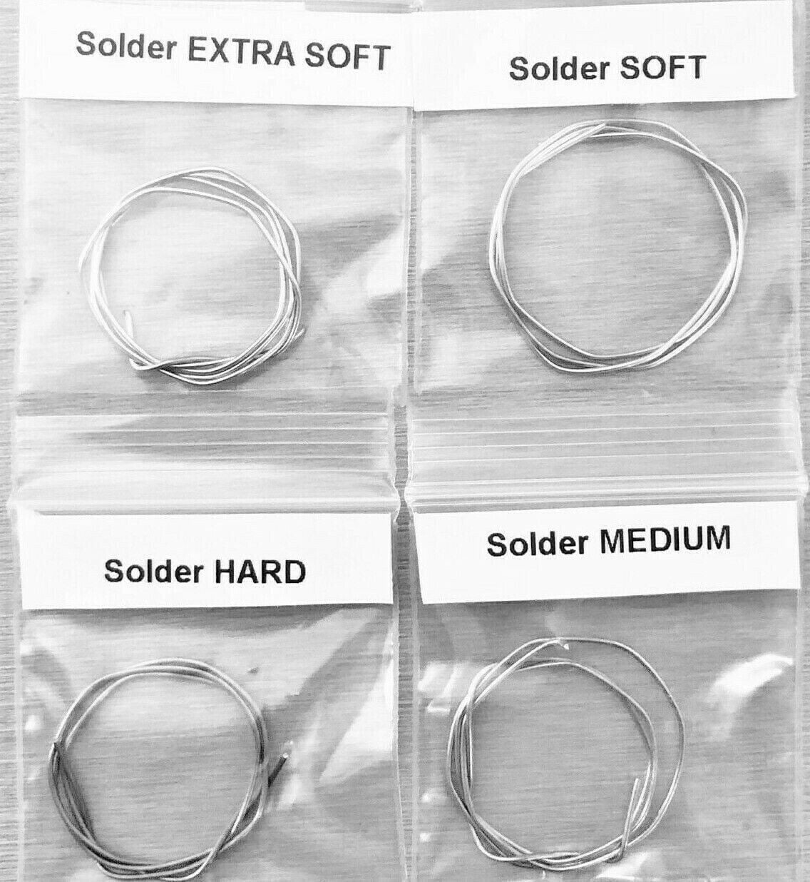 JTS Silver Solder Wire Assorted, 4 Types, X-Soft, Soft, Medium & Hard ...
