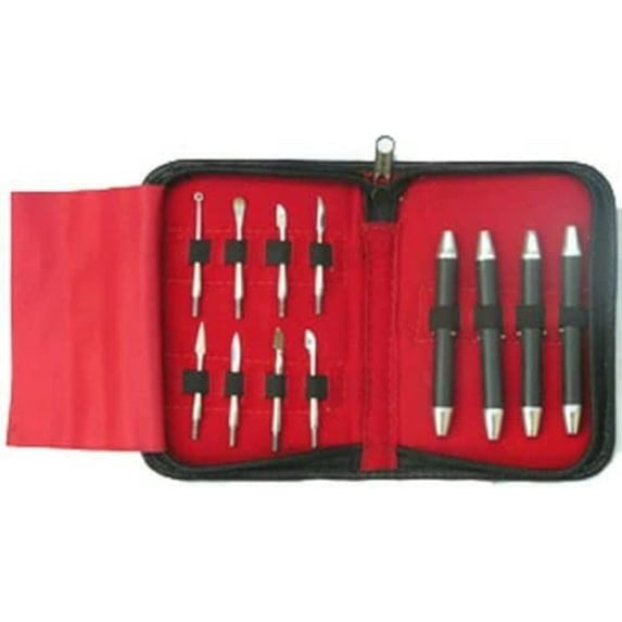 JTS Wax Carving Tools Set 8 Carvers with 4 Handles - Carve Wax Design ...