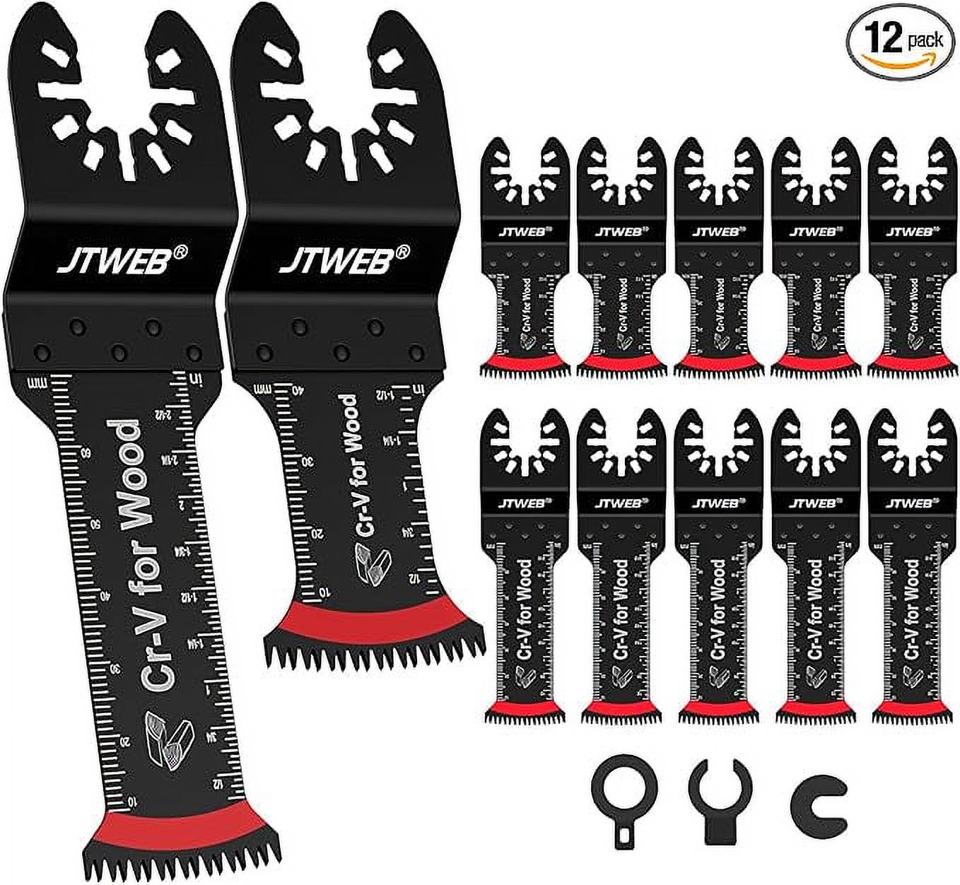 JTWEB Japanese Tooth Oscillating Saw Blades Wood, 12PCS Standard ...