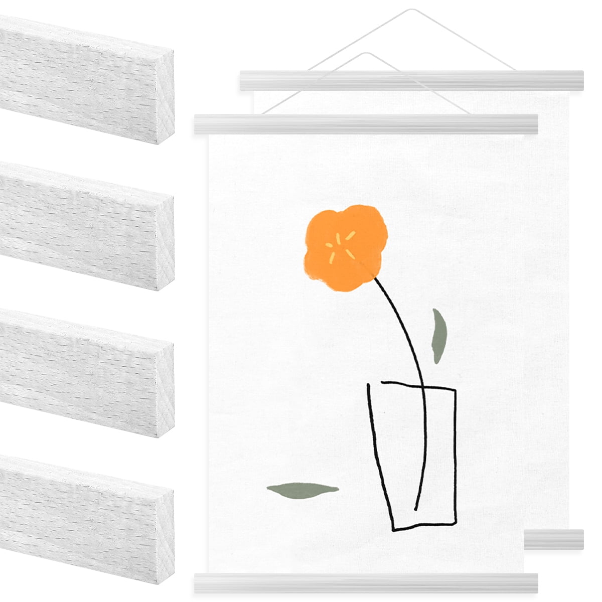 JTWEEN 2Pcs Magnetic Poster Hanger Frame Wooden Magnetic Poster Hanging ...