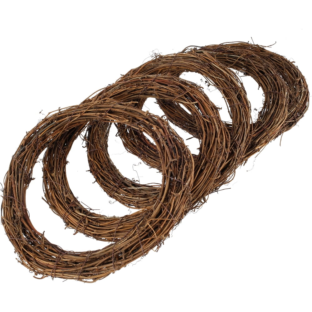 JTWEEN 30cm Natural Wreath Diameter Retro Christmas Rattan Wreath Rings ...
