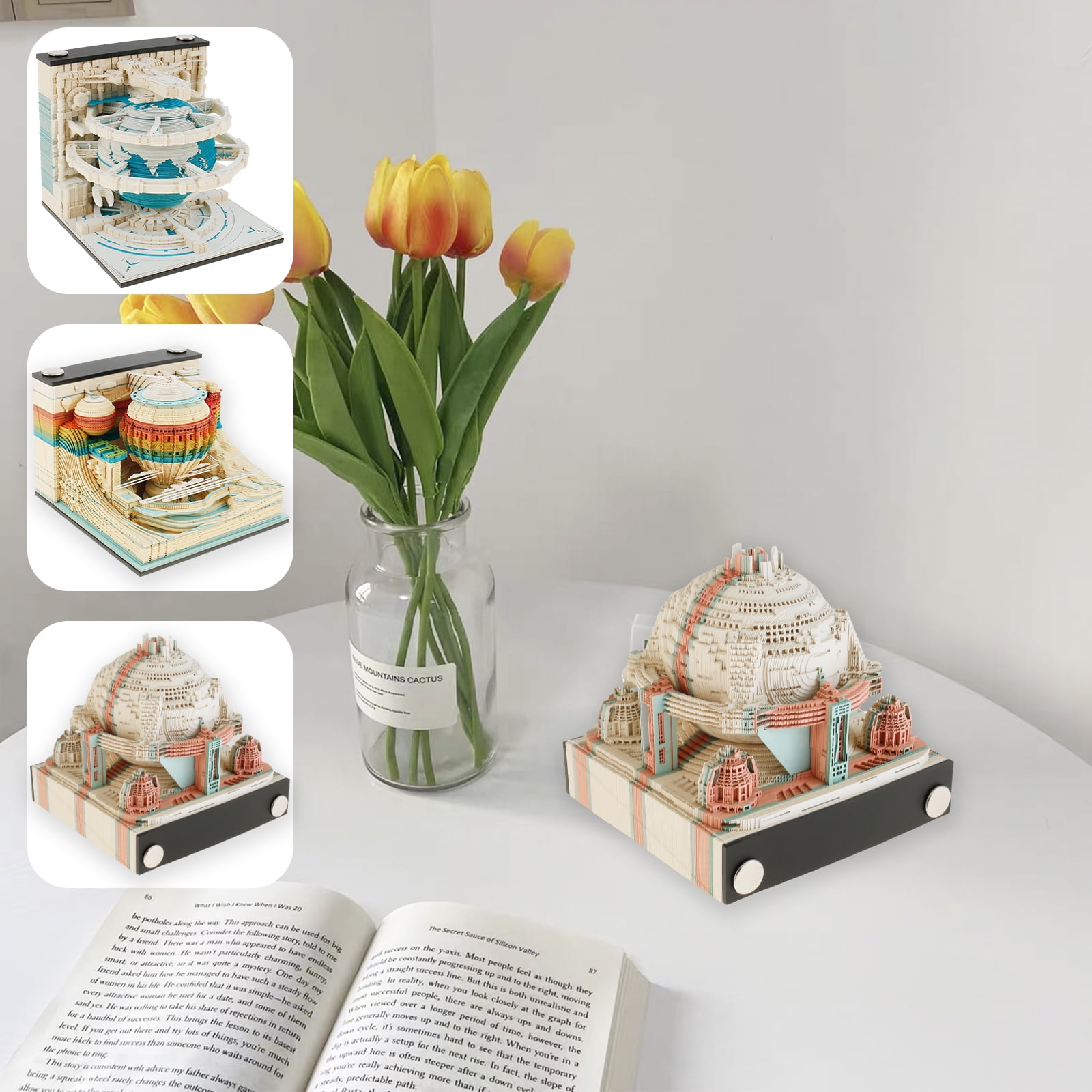 JTWEEN 3D Art Note Creative Paper 3D Desk Note DIY Exquisite 3D Memo ...