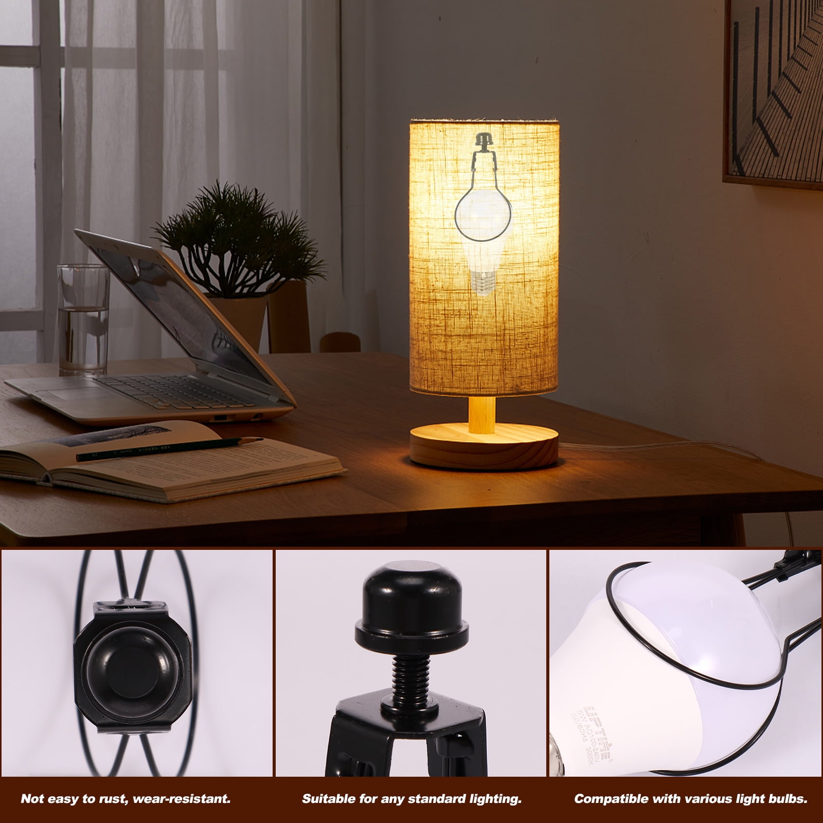 JTWEEN 4Pcs Light Bulb Clip Metal Lamp Shade Holder Heavy-Duty Light ...