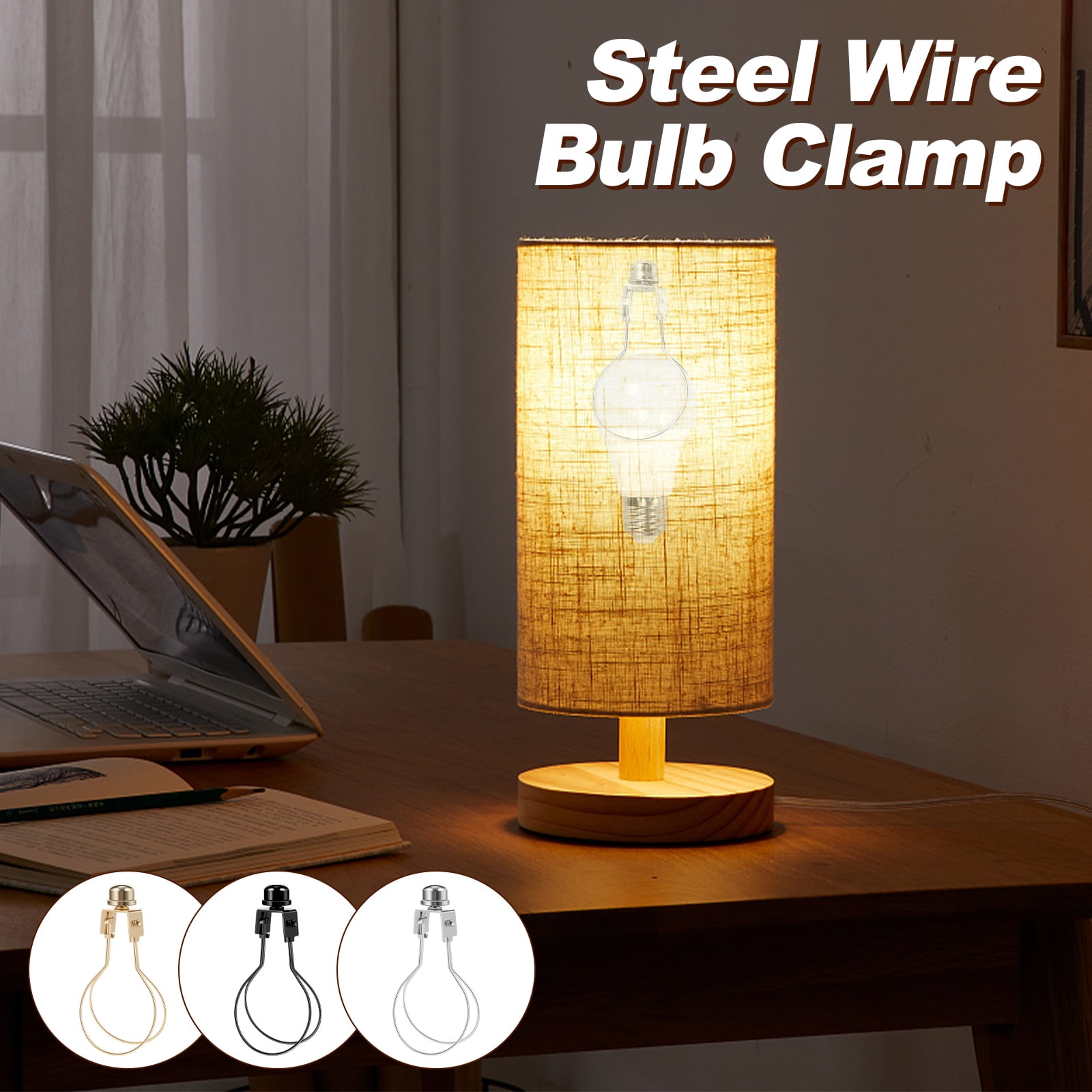 JTWEEN 4Pcs Light Bulb Clip Metal Lamp Shade Holder Heavy-Duty Light ...
