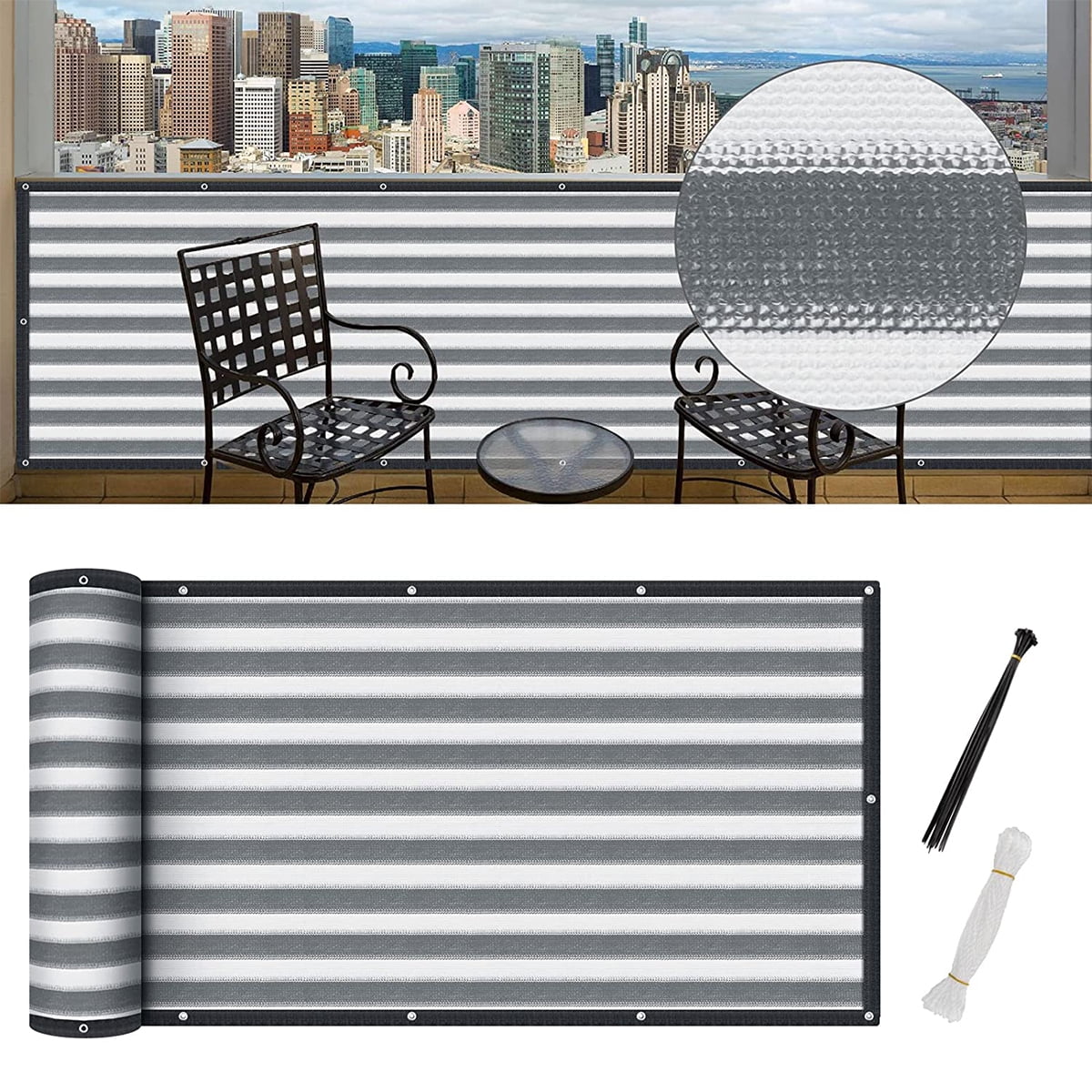 JTWEEN Balcony Privacy Screen Protection Cover,95% Shading UV-Resistant ...