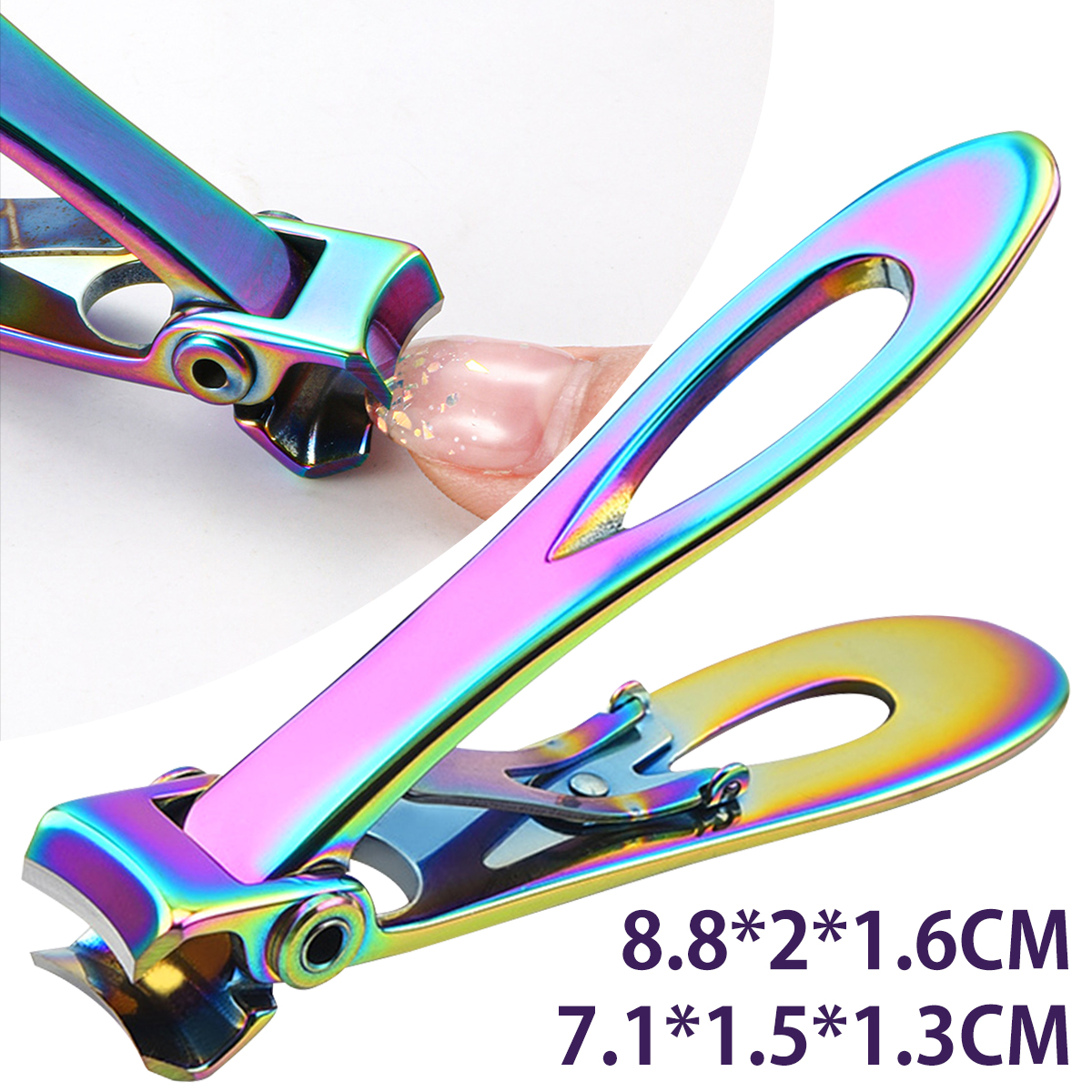 JTWEEN Colorful Titanium Stainless Steel Toenail Clippers for Thick ...