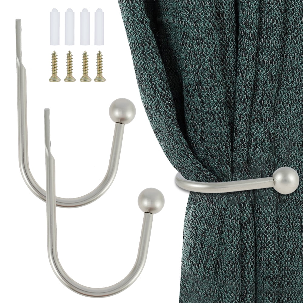 JTWEEN Curtain Tie Backs Hooks Metal Curtain Holdbacks Decorative ...
