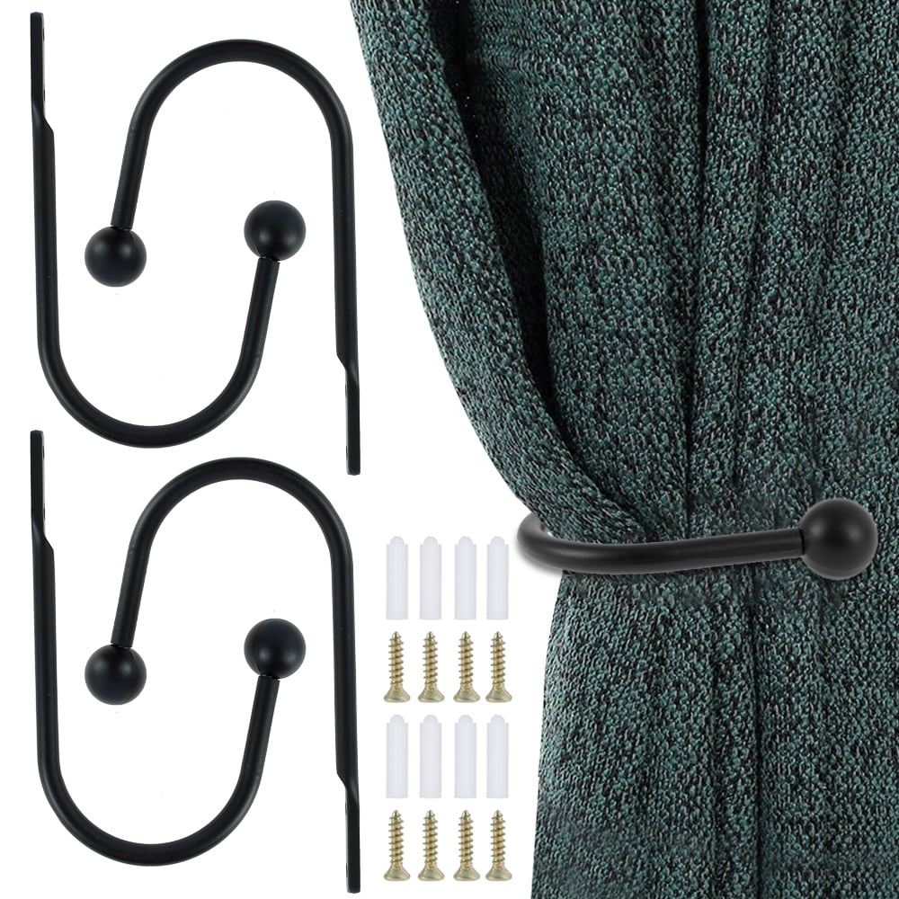 JTWEEN Curtain Tie Backs Hooks Metal Curtain Holdbacks Decorative ...