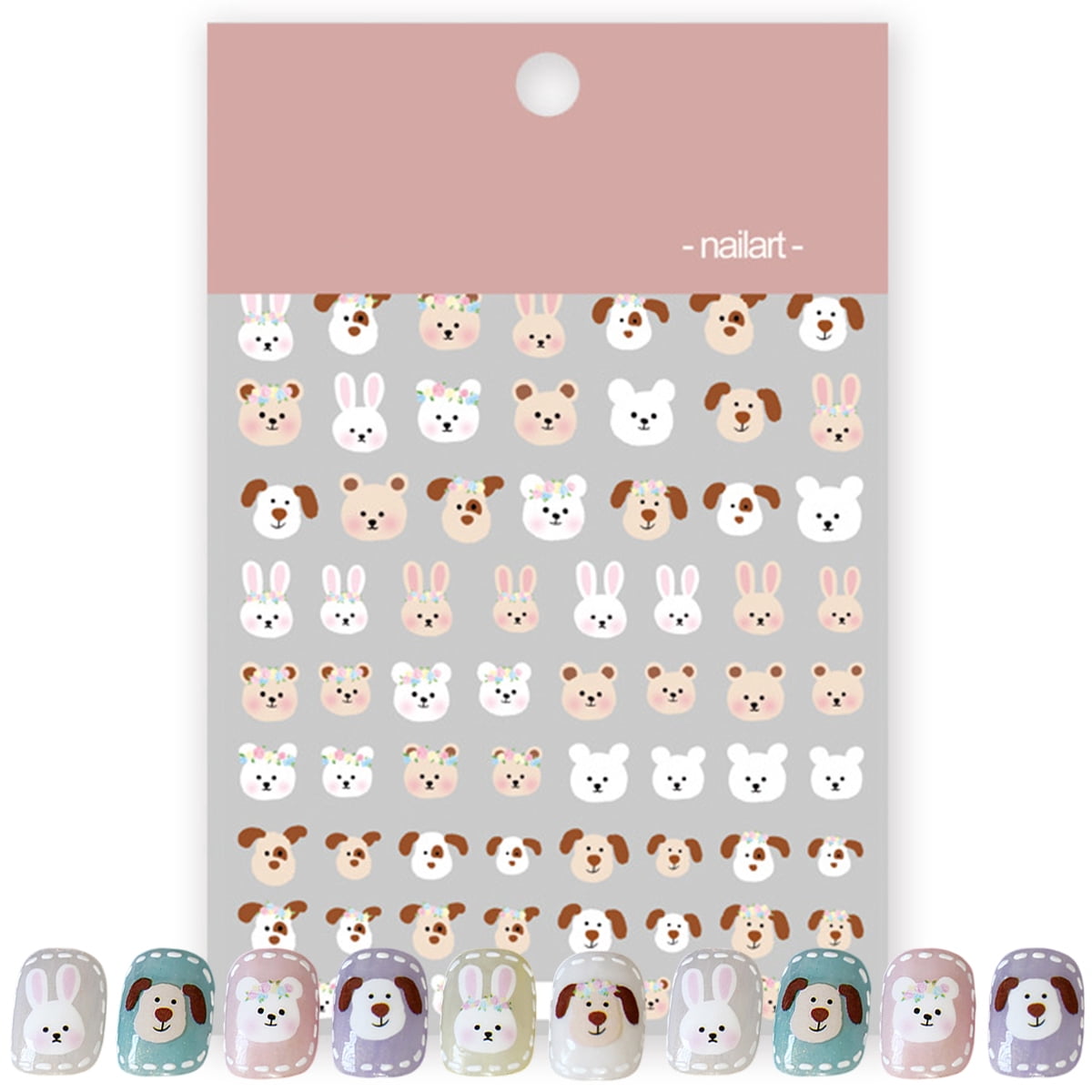JTWEEN Cute Cartoon Nail Art Stickers Decal,3D Self Adhesive Nail ...
