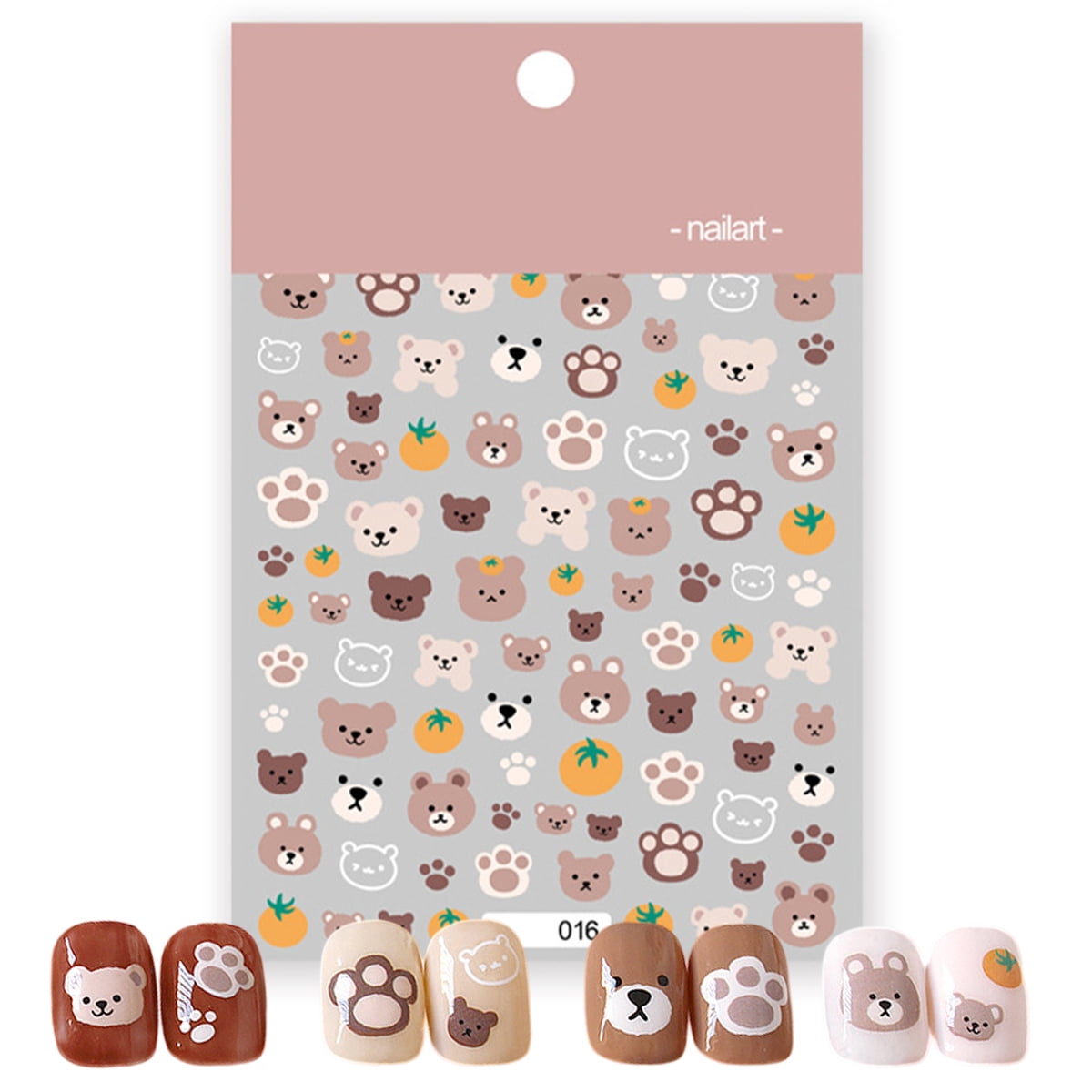 JTWEEN Cute Cartoon Nail Art Stickers Decal,3D Self Adhesive Nail ...