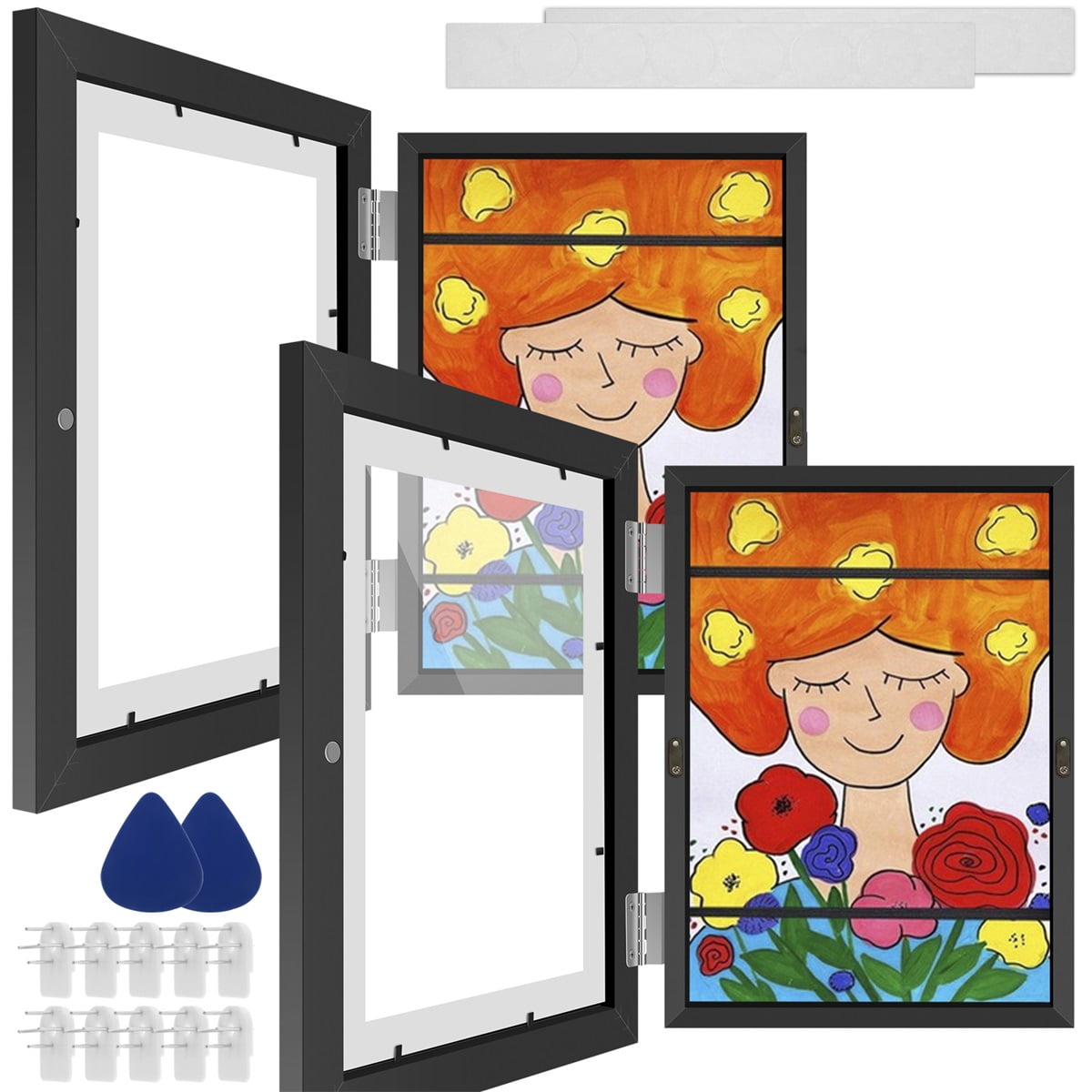 JTWEEN Kids Art Frames Ciscle 2 Pack A4 Fillable Front Opening Photo ...