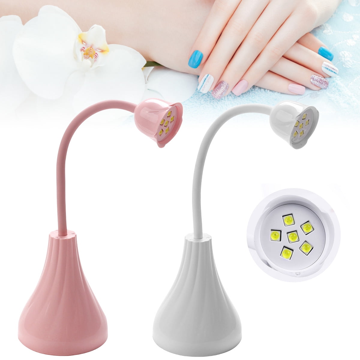 JTWEEN LED Nail Lamp,360degree Rotatable Gooseneck Nail Curing Light ...
