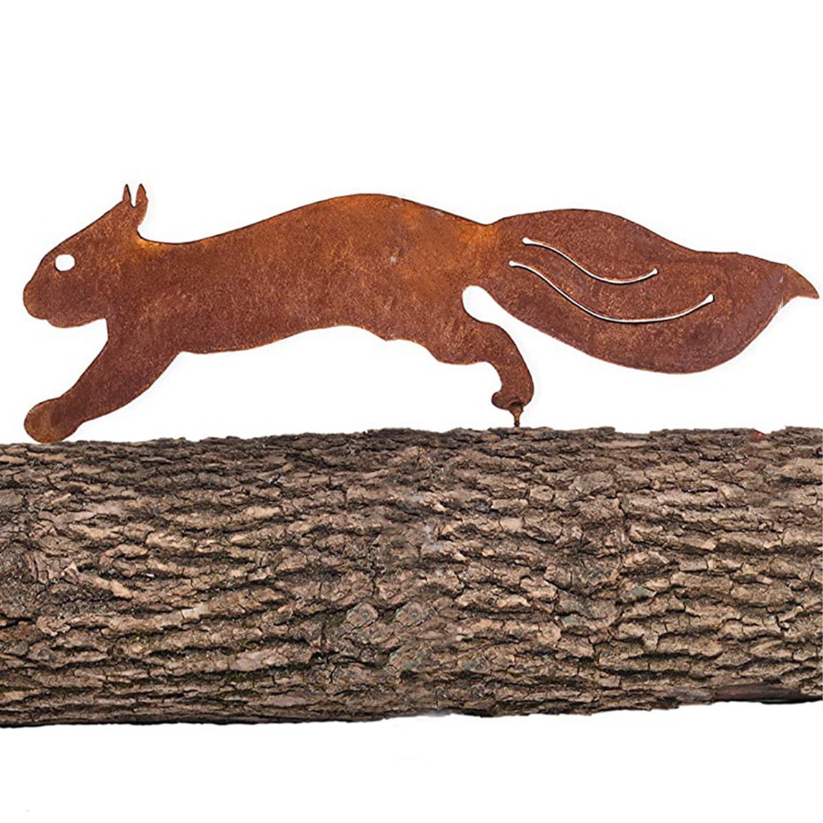 JTWEEN Rusty Running Squirrel Decor Metal Squirrel Silhouette Creative ...