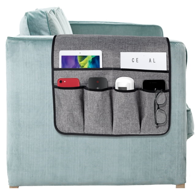 JTWEEN Sofa Armrest Organizer 6 Pockets Soft Armchair Storage Bag Non ...