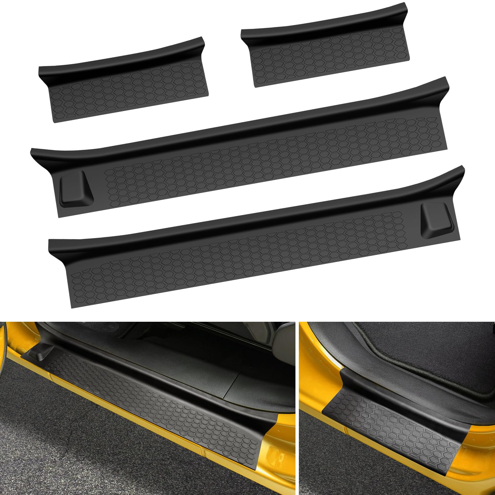 JTYZSM Door Sill Guards STF9 Kit for 2018-2024 Jeep Wrangler JL/2020 ...