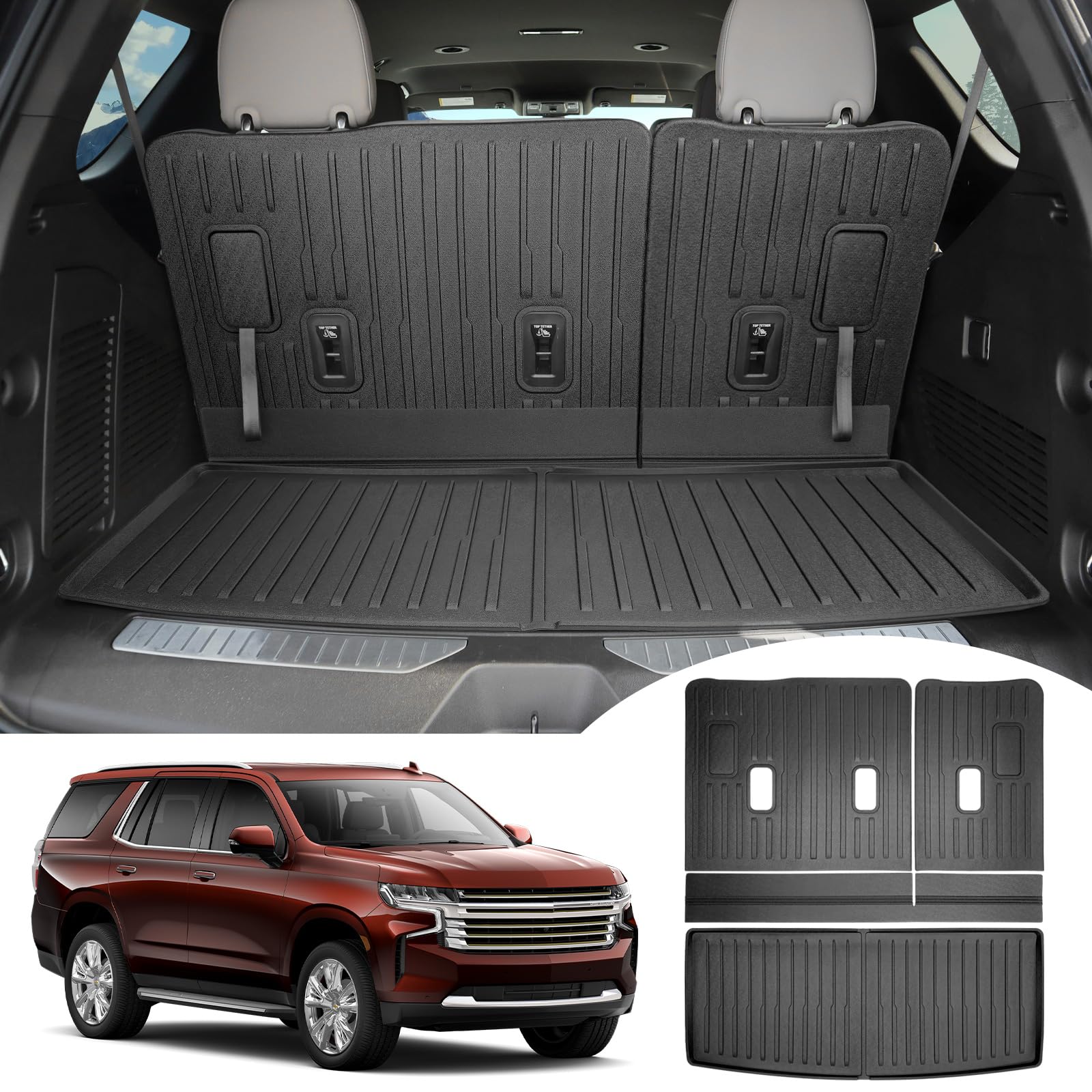 JTYZSM Trunk Mat & Backrest Mat for 2022-2025 Chevy Tahoe/GMC Yukon ...