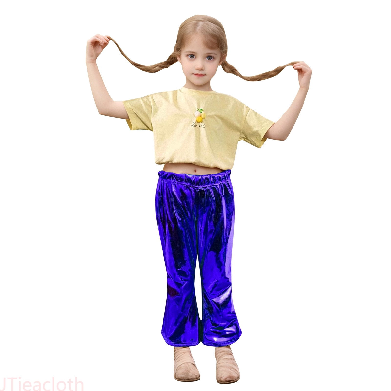 JTieacloth Girls Cute Pants Children's Bright Flared Pants Dance Folk ...