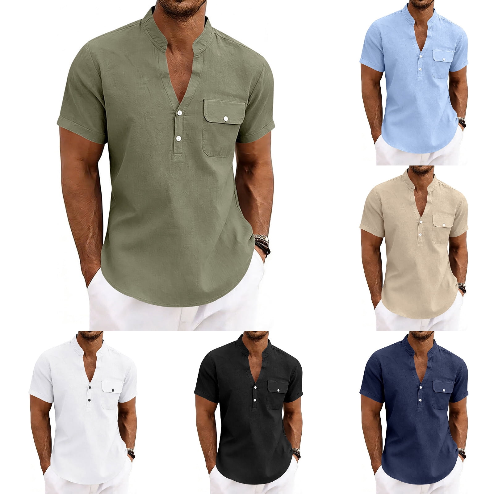 JTieacloth Men's Casual T-Shirts Short Sleeve Shirt For Summer Beach ...