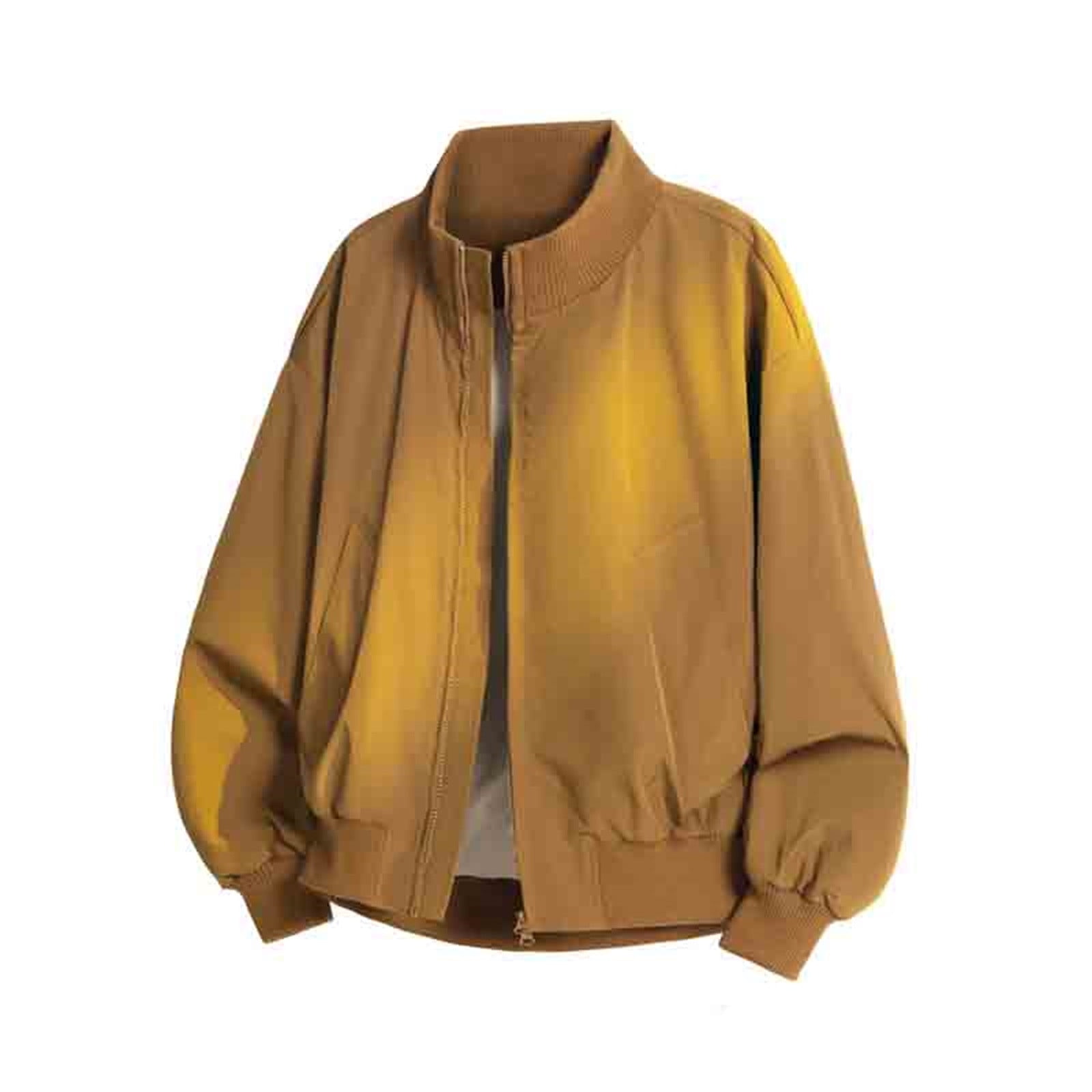 JTieacloth Men's Outerwear Men's Casual Stand Up Collar Loose Plus Size ...