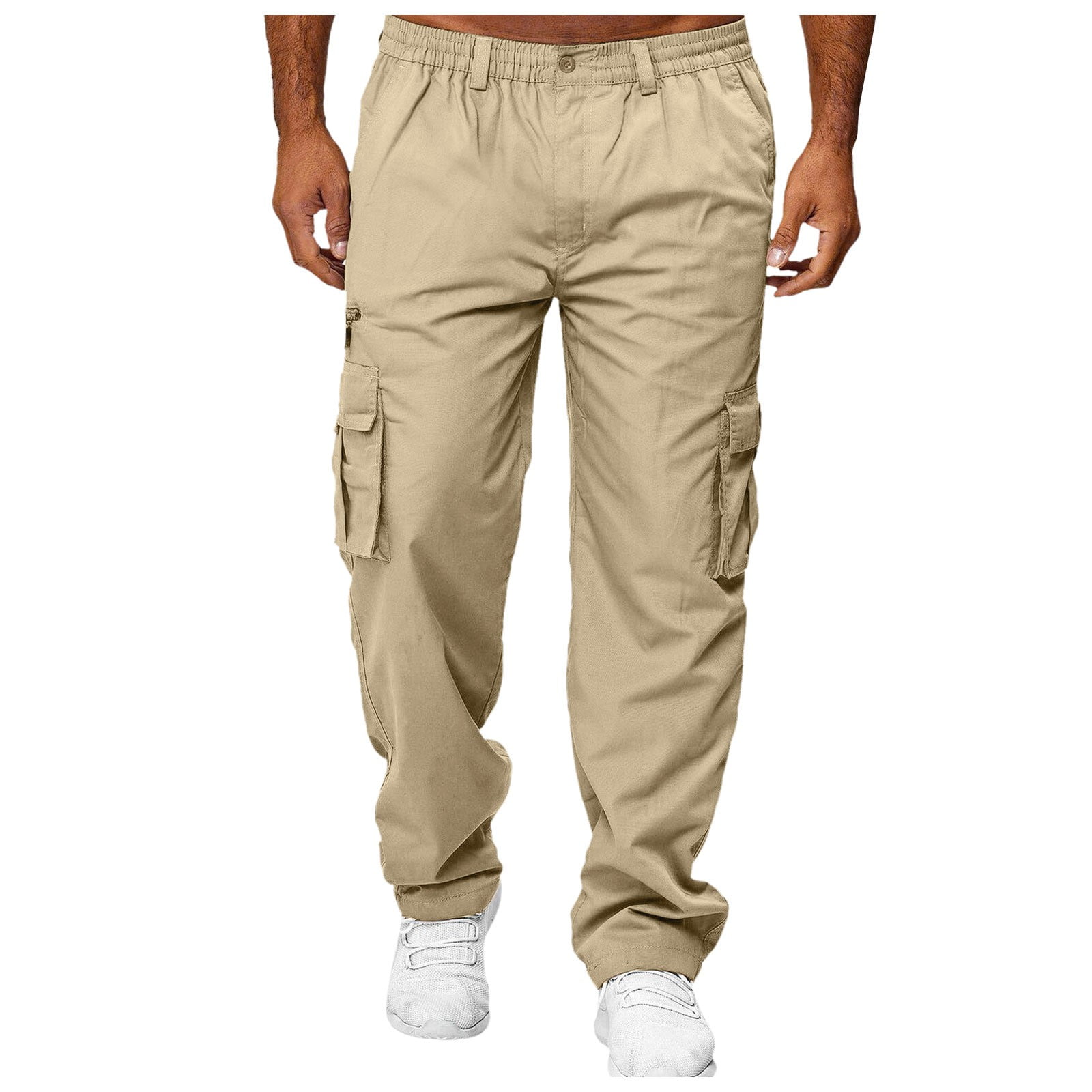 JTieacloth Mens Basic Jogger Pants Men Solid Color Pocket Loose ...