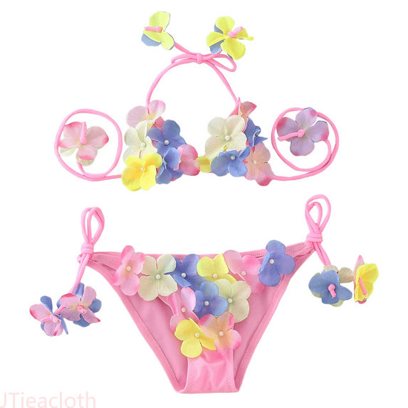 JTieacloth Toddler Summer Girls Fashion Flowers Cute Lace Up Top Shorts ...