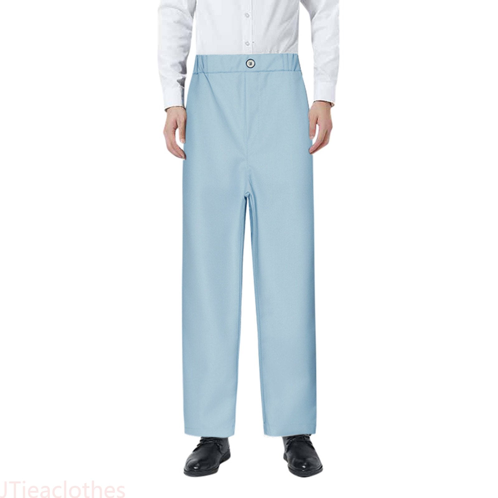 JTieaclothes Boys Flat Front Dress Pants Adjustable Waist Front Pockets ...