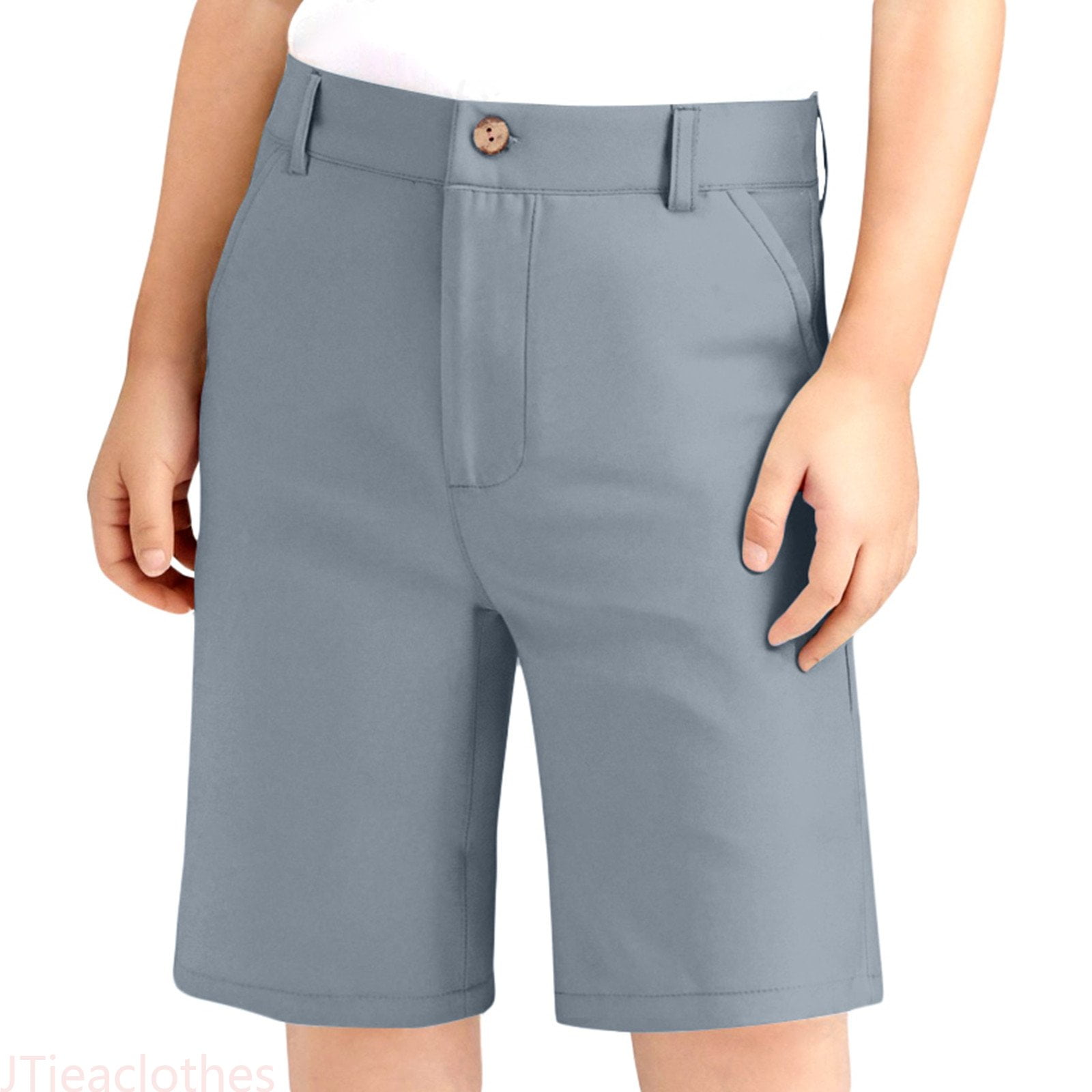 JTieaclothes Boys' Girls Adjustable Waist Stretch Flat Front Shorts For ...