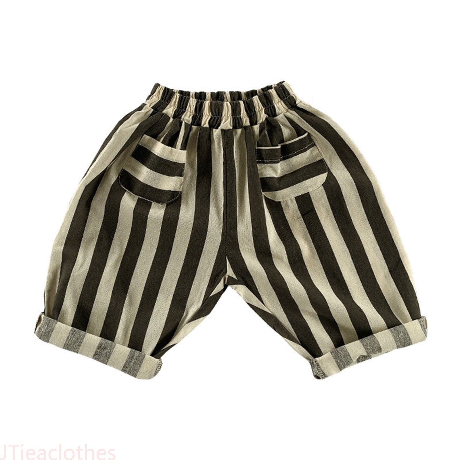 JTieaclothes Kids Baby Girl&boy Minimalist Striped Pants Daily Elastic ...