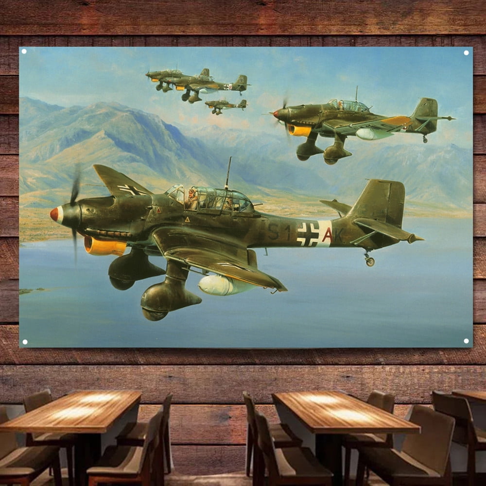 JU-87 Bomber Wall Art Poster and Prints Aviation Military Flag Home ...