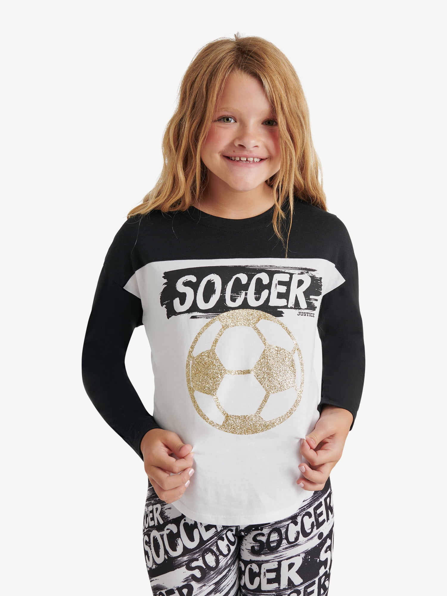 Justice Girls Long Sleeve Sports Tee, Sizes XS-XLP - Walmart.com